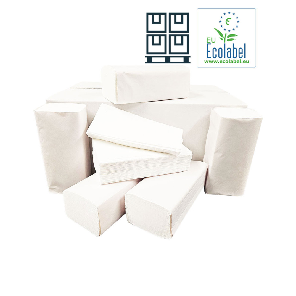 Pallet Handdoeken Z gevouwen 100% Cellulose 2 laags 21x24 cm